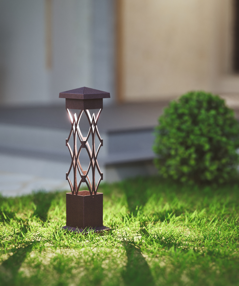 Diamond Design Bollard - Nightscaping USA